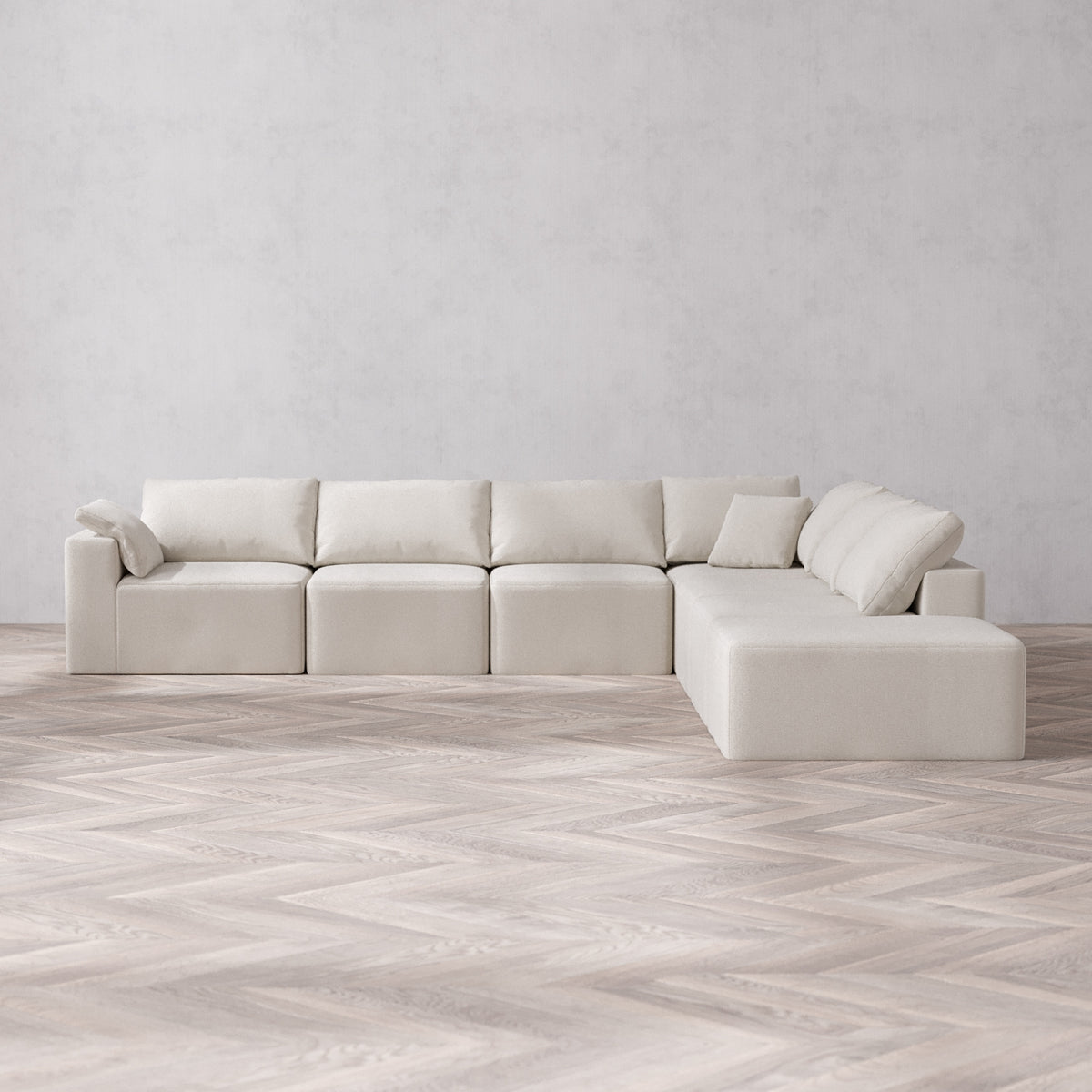 Modular Washable 7-Seater Open End Corner Sectional Cloud Sofa | Left- – Diorama