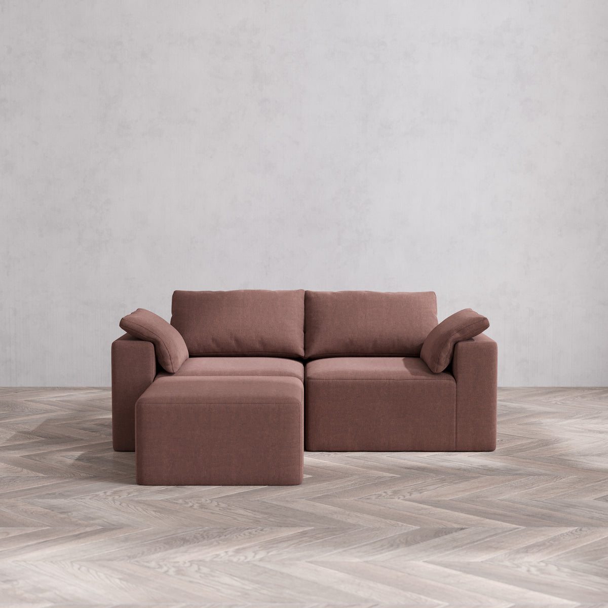 Slipcover Only - Modular Washable 2-Seater Sectional Cloud Sofa in Sum ...