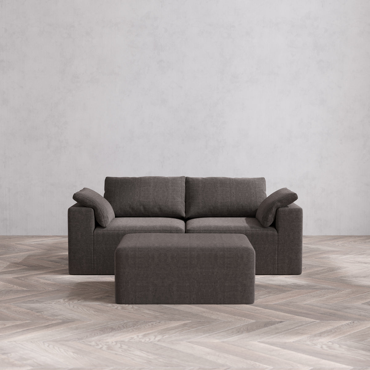 Slipcover Only - Modular Washable 2-Seater + Chaise Ottoman Cloud Sofa ...