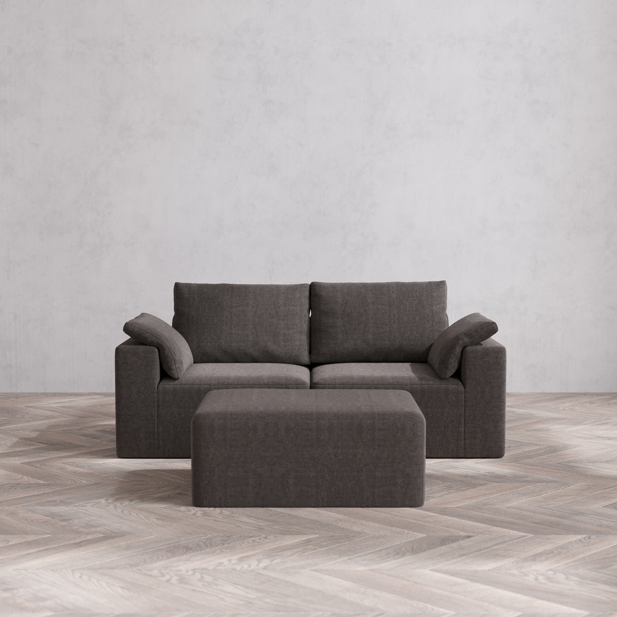 Slipcover Only - Modular Washable 2-Seater + Chaise Ottoman Cloud + Bo ...