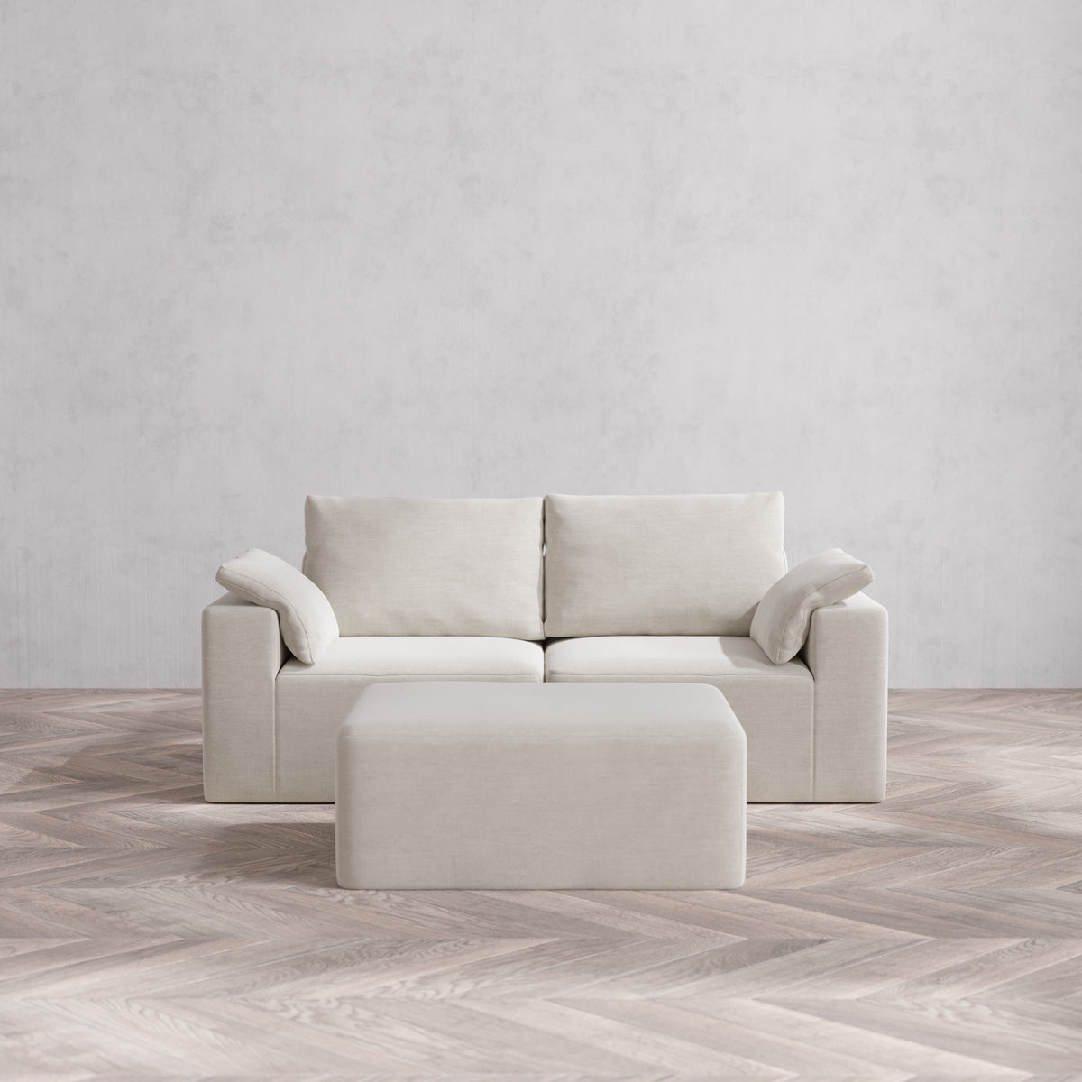 Modular Washable 2-Seater + Chaise Ottoman Cloud + Bolster Sofa | Sati ...