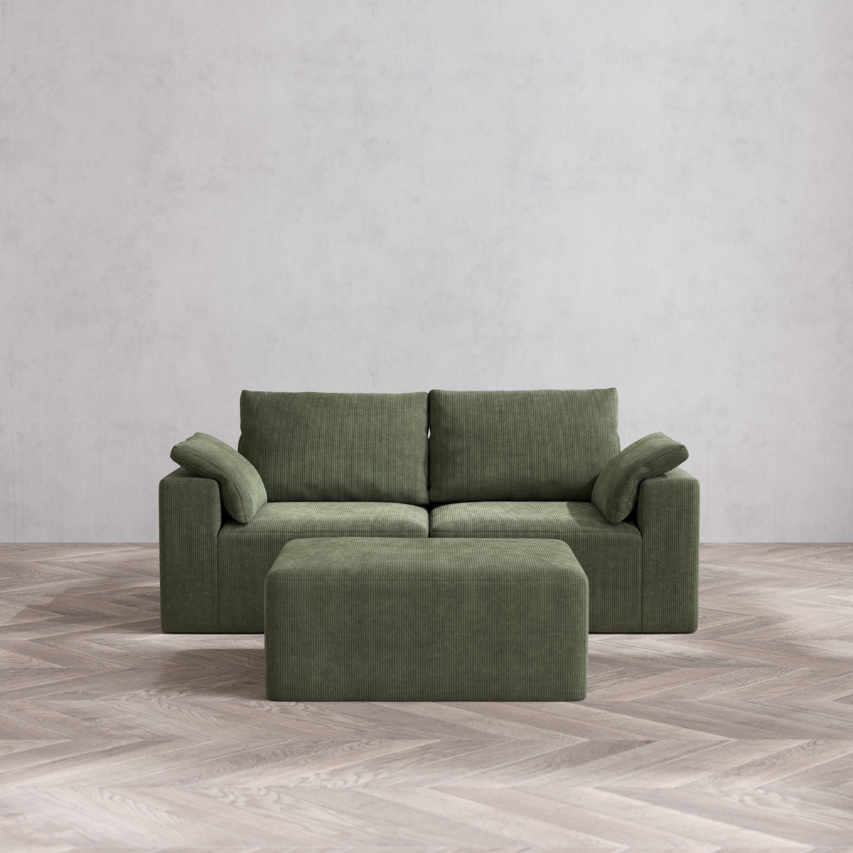 Modular Washable 2-Seater + Chaise Ottoman Cloud + Bolster Sofa | Luxe ...