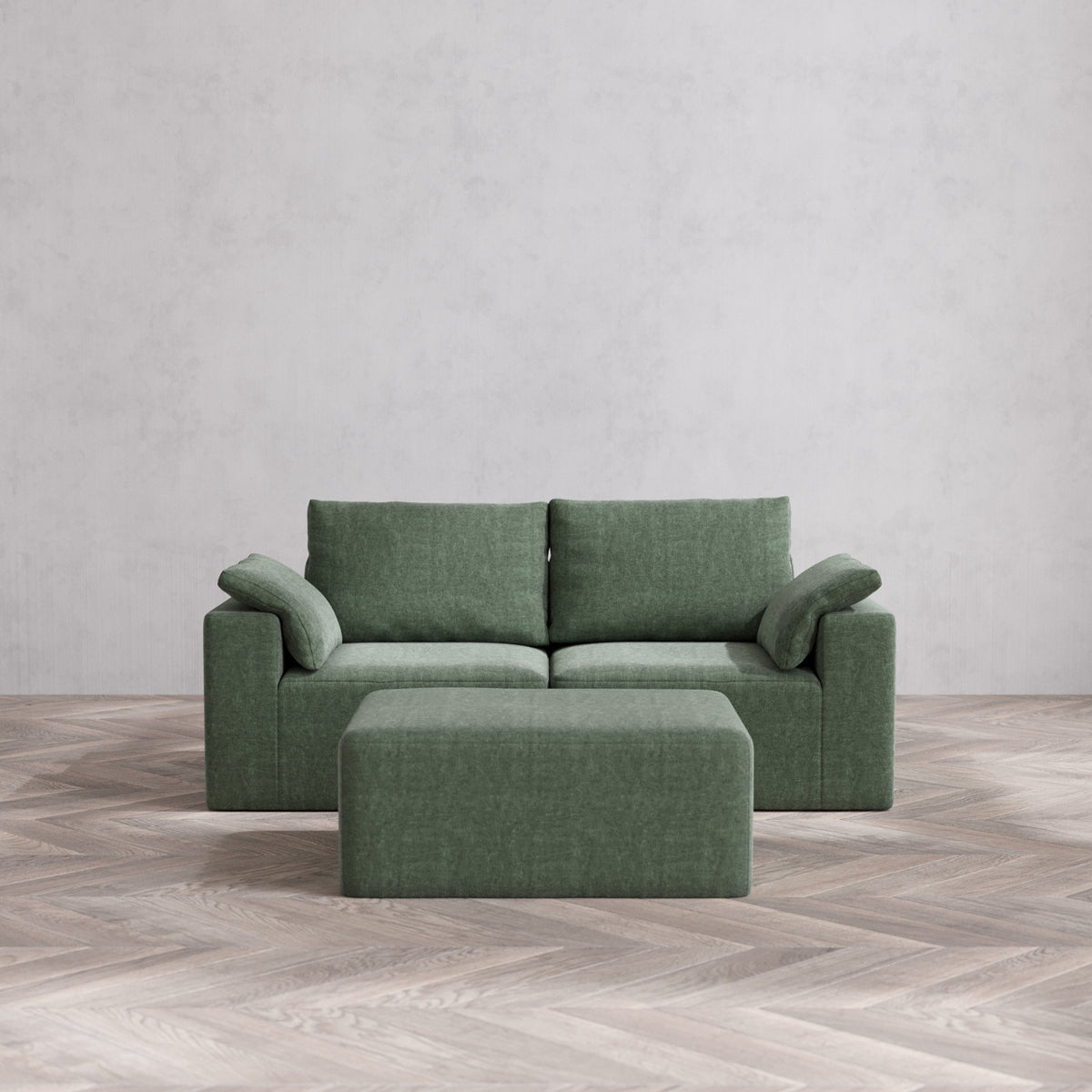 Modular Washable 2-Seater + Chaise Ottoman Cloud + Bolster Sofa | Heir ...