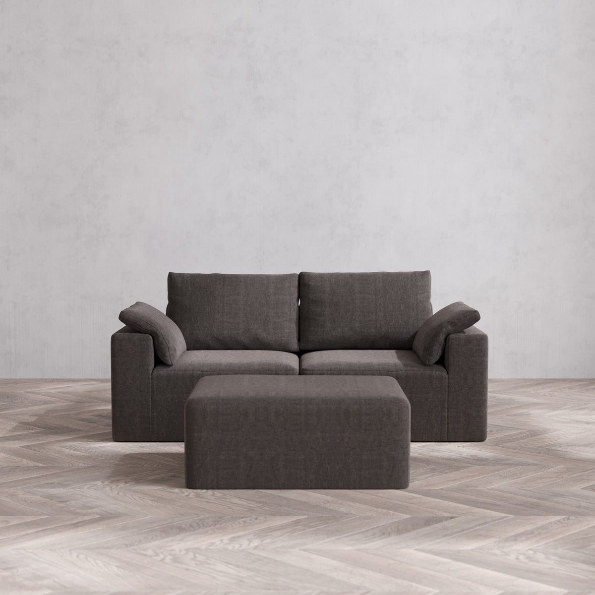 Modular Washable 2-Seater + Chaise Ottoman Cloud + Bolster Sofa | Heir ...