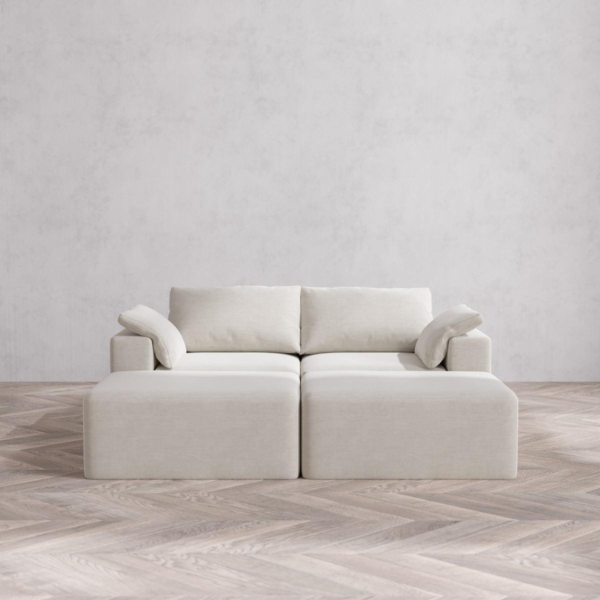 Modular Washable 2-Seater Daybed Cloud Sofa Sectional | Satin Velvet i ...