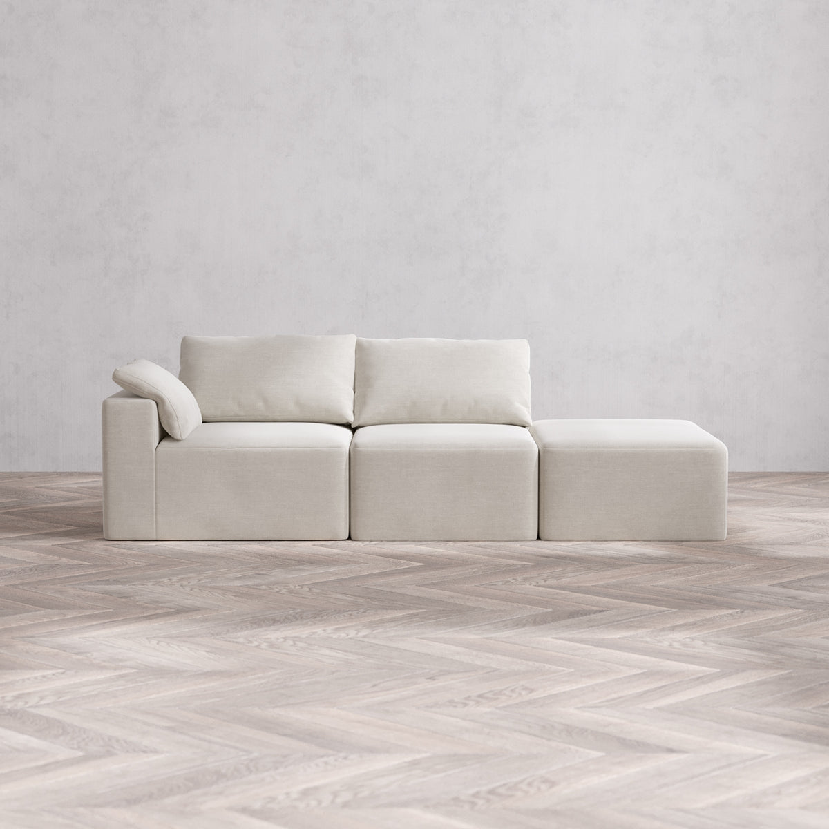 Modular Washable 2-Seater Open End Cloud Sofa | Left-Facing Arm | Sati ...