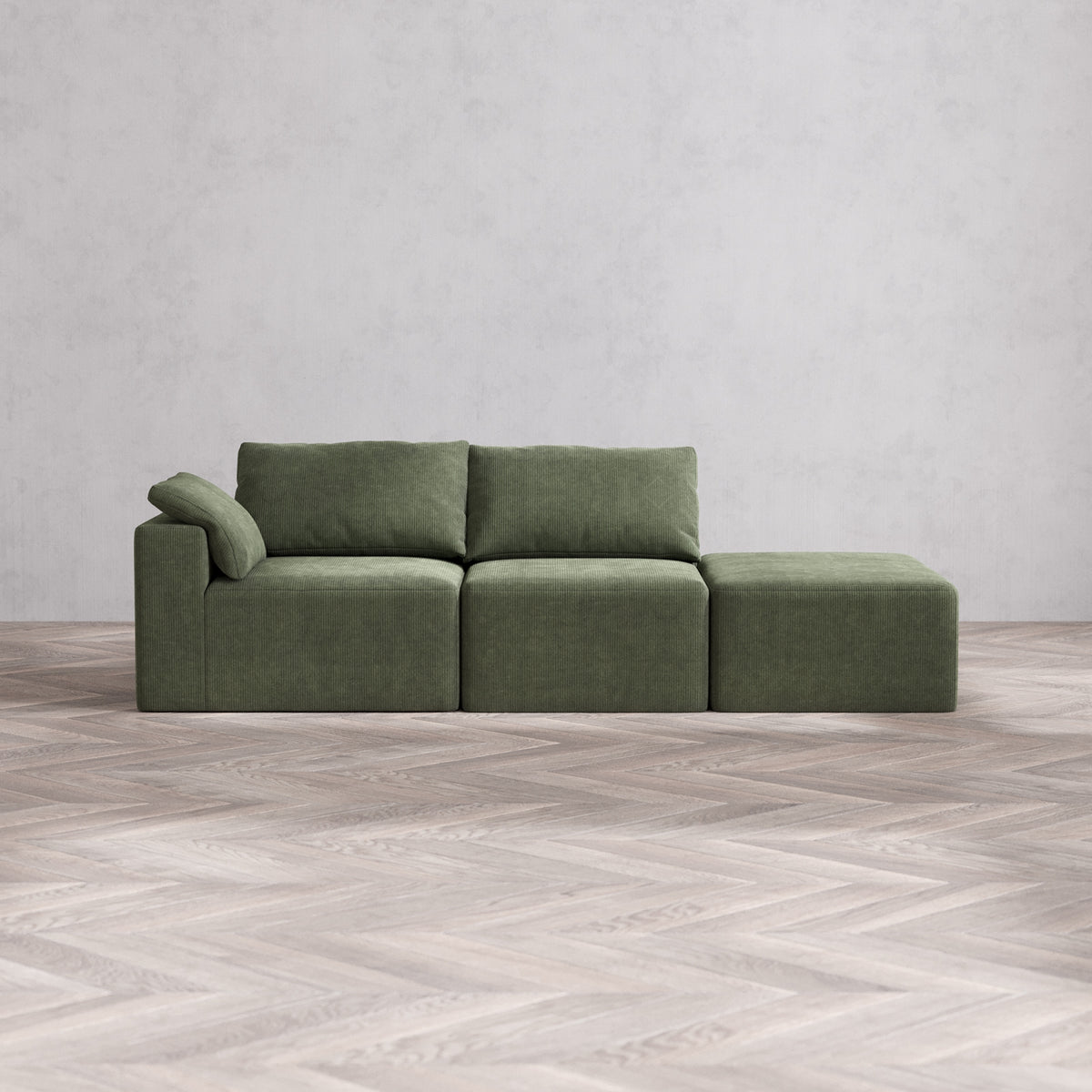 Modular Washable 2-Seater Open End Cloud Sofa | Left-Facing Arm | Luxe ...