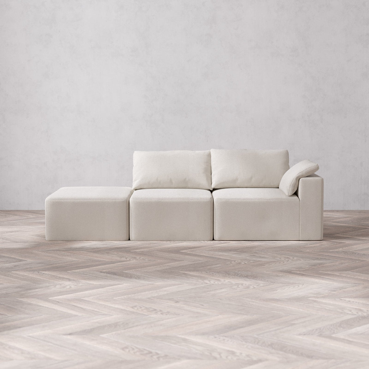 Slipcover Only - Modular Washable 2-Seater Open End Cloud Sofa in Pear ...