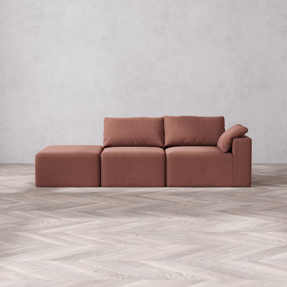 Modular Washable 2-Seater Open End Cloud Sofa | Right-Facing Arm | Hei ...