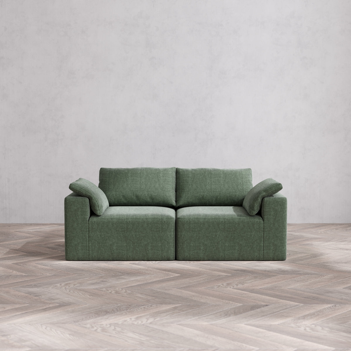 Modular Washable 2-Seater Cloud Sofa | Heirloom Velvet in Sage – Diorama