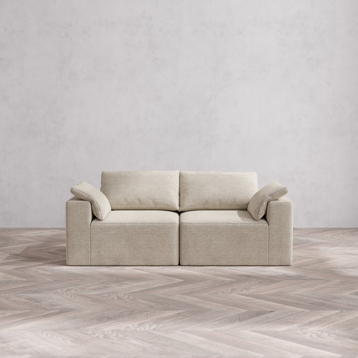 Modular Washable 2-Seater Cloud Sofa | Plush Twill in Sandstone – Diorama