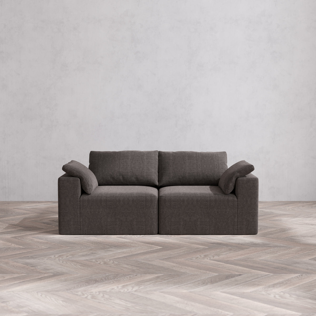 Modular Washable 2-Seater Cloud Sofa | Heirloom Velvet in Truffle – Diorama