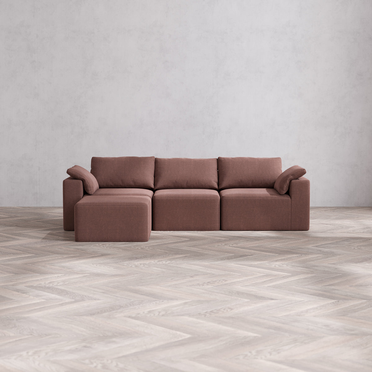 Slipcover Only - Modular Washable 3-Seater Sectional Cloud Sofa in Sum ...