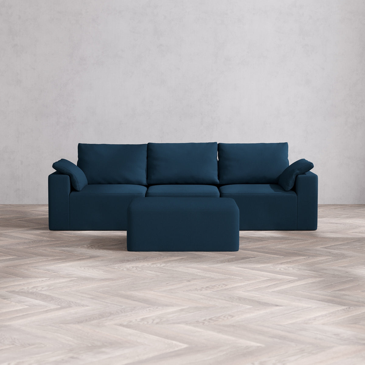 Modular Washable 3-Seater + Chaise Ottoman Cloud + Bolster Sofa | Arde ...
