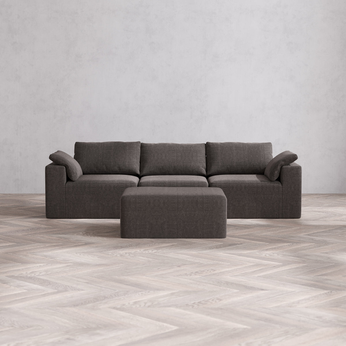 Modular Washable 3-Seater + Chaise Ottoman Cloud Sofa | Heirloom Velve ...