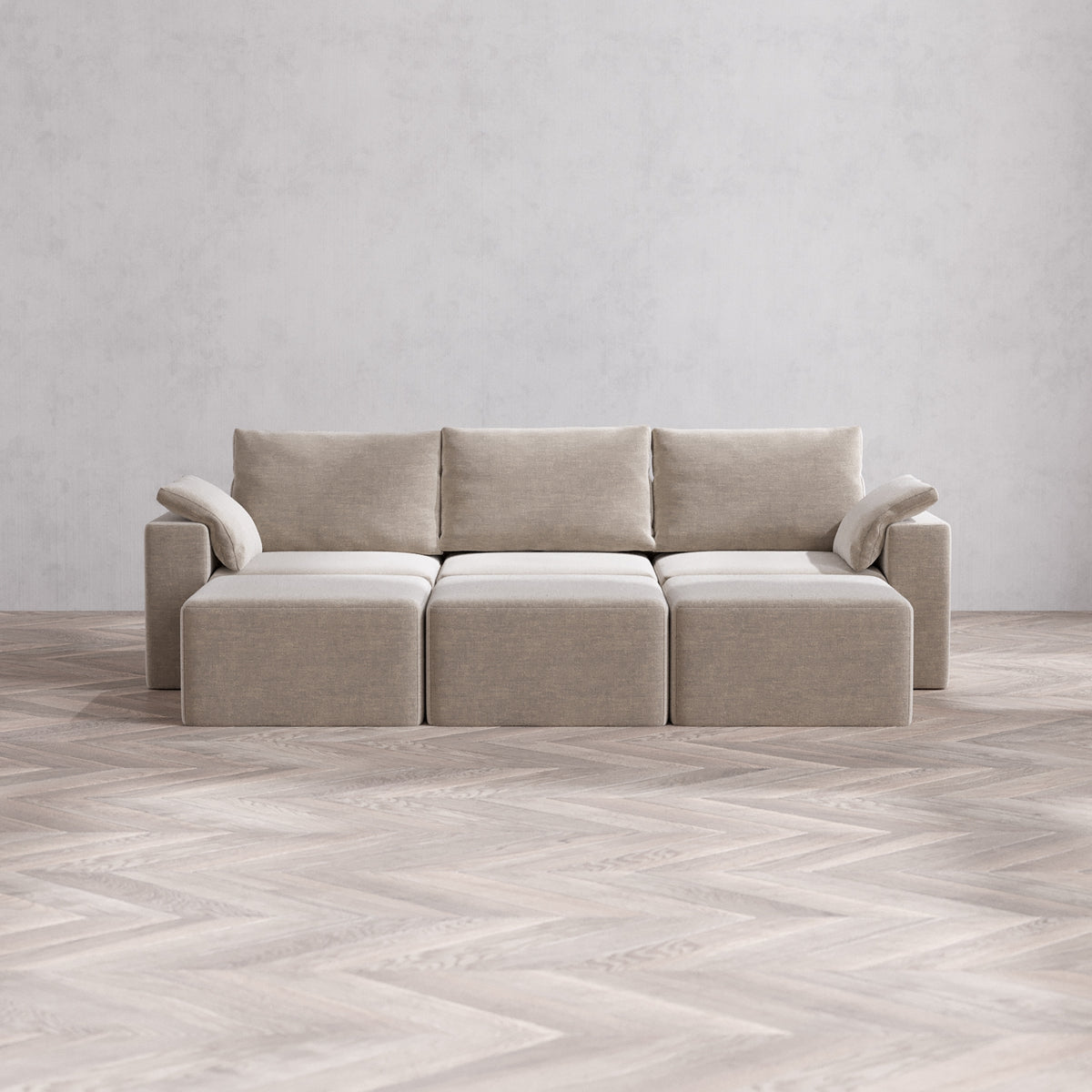 Modular Washable 3-Seater Lounge Cloud + Bolster Sofa Sectional | Sati ...