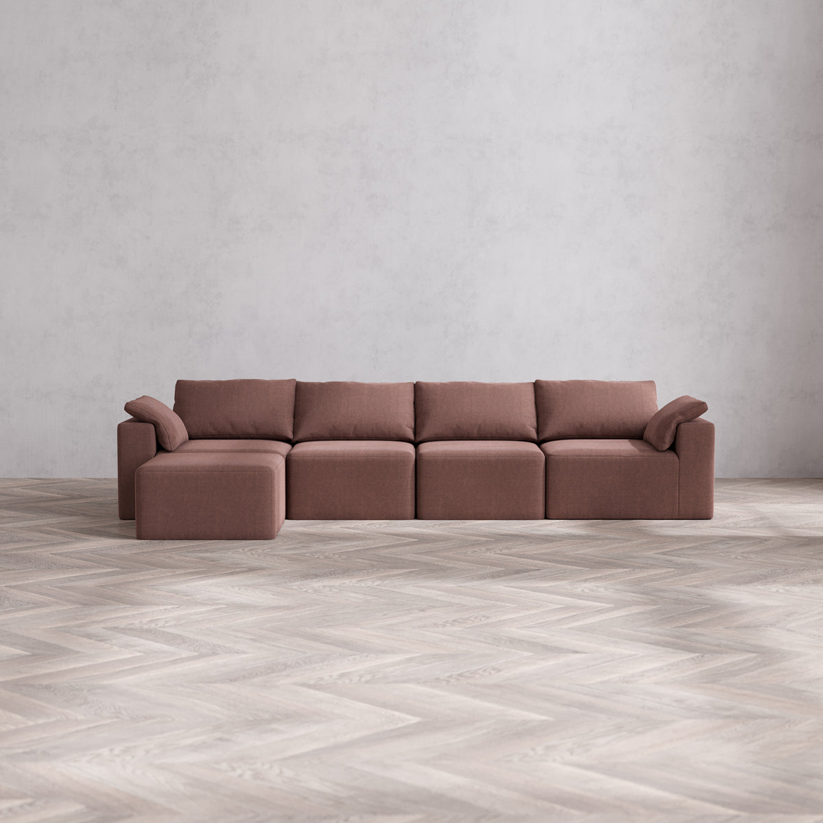 Slipcover Only - Modular Washable 4-Seater Sectional Cloud Sofa in Sum ...