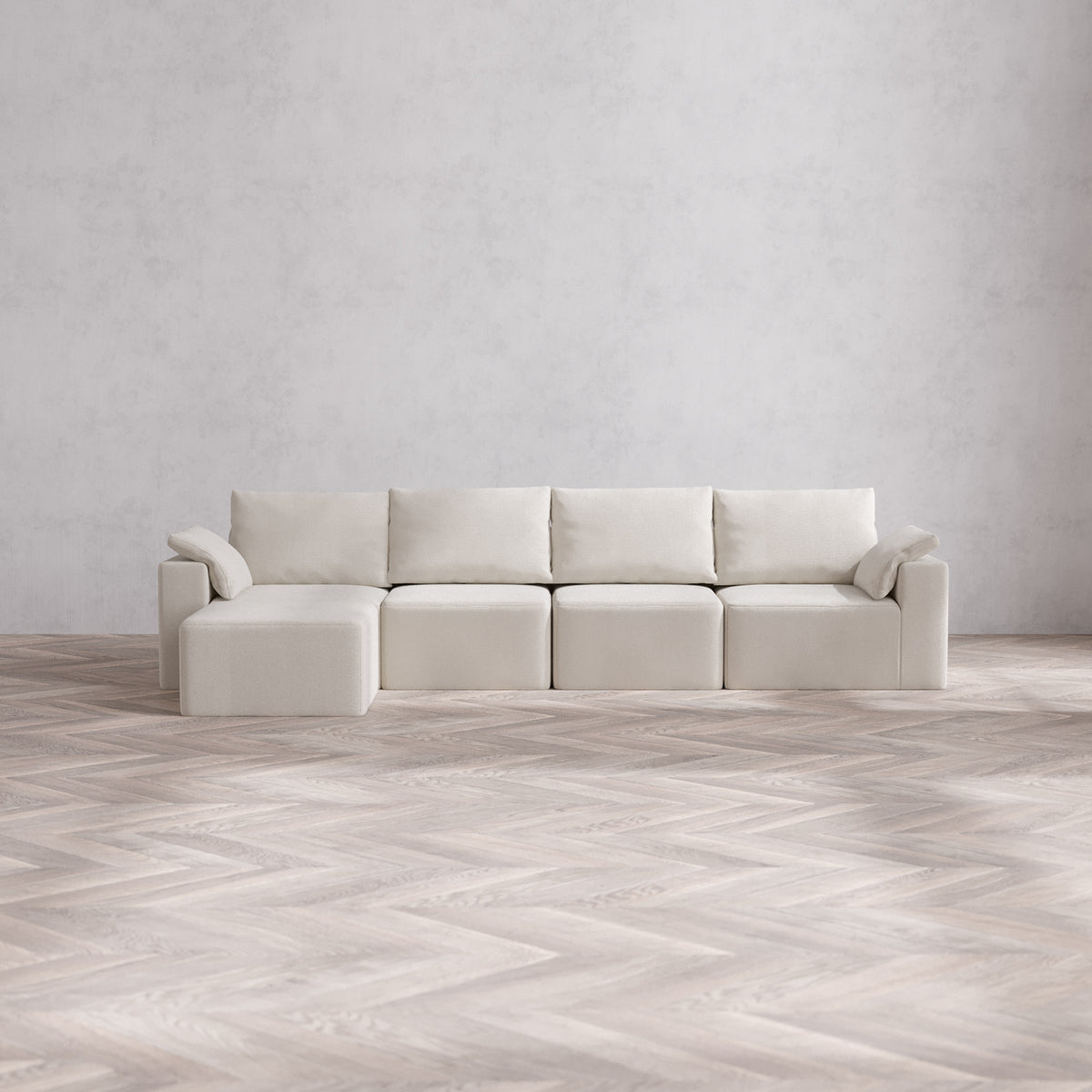 Slipcover Only - Modular Washable 4-Seater Sectional Cloud + Bolster S ...
