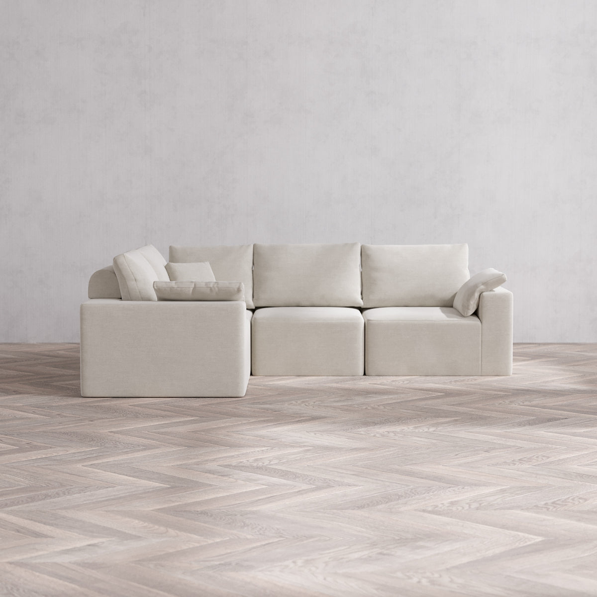 Modular Washable 4-Seater Corner Sectional Cloud + Bolster Sofa | Sati ...