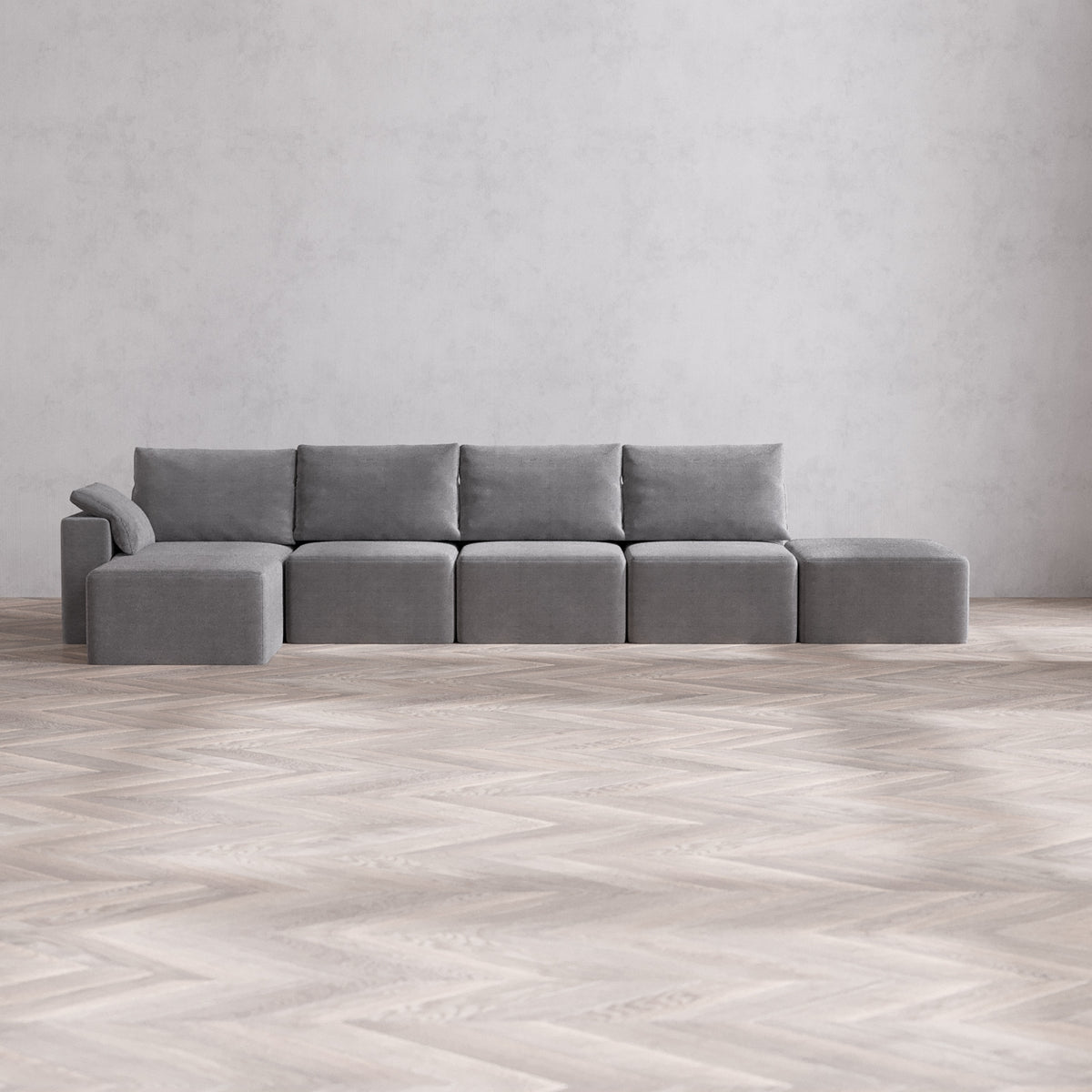 Slipcover Only - Modular Washable 4-Seater Open End Sectional Cloud ...