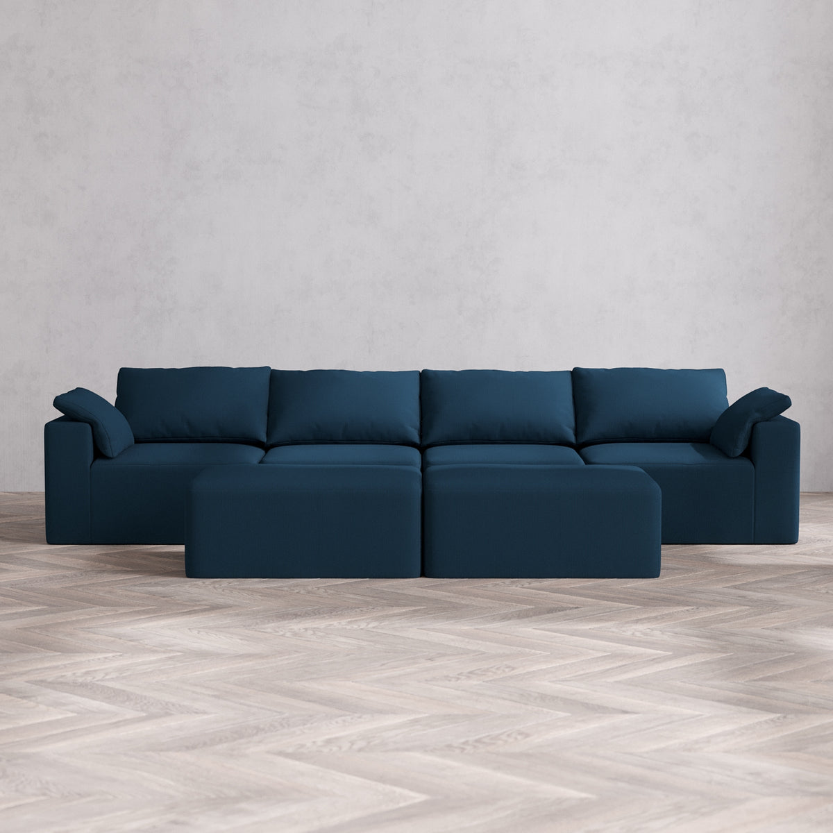 Modular Washable 4-Seater Cloud Sofa + Chaise Ottoman Bench | Arden We ...