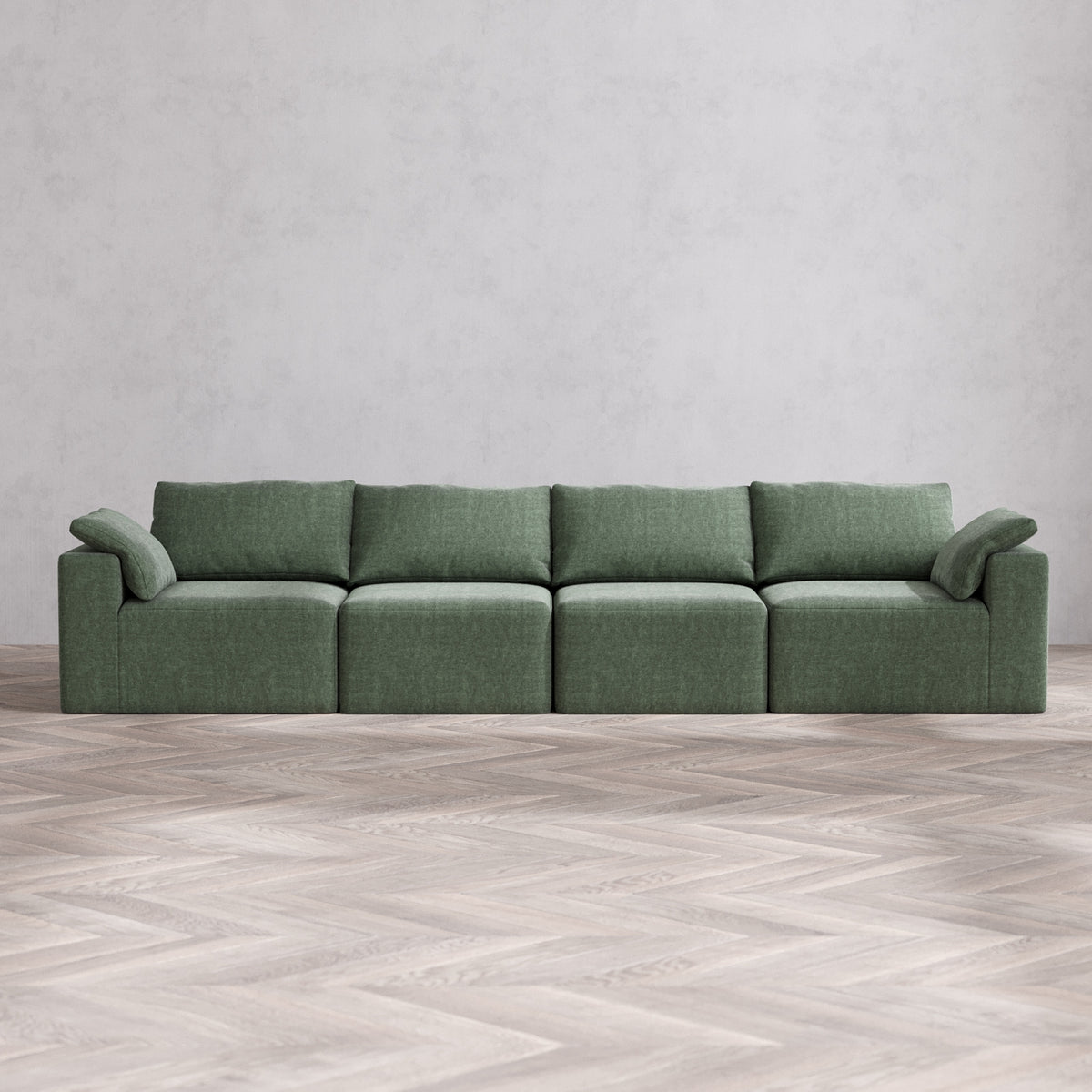 Modular Washable 4-Seater Cloud Sofa | Heirloom Velvet in Sage – Diorama