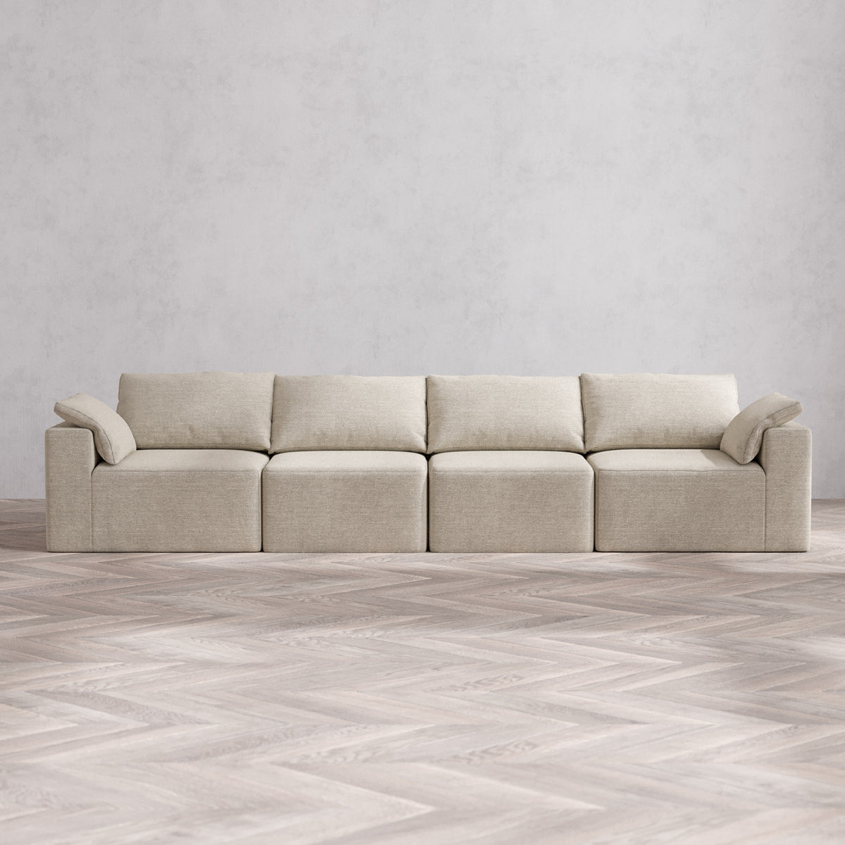 Modular Washable 4-Seater Cloud Sofa | Plush Twill in Sandstone – Diorama