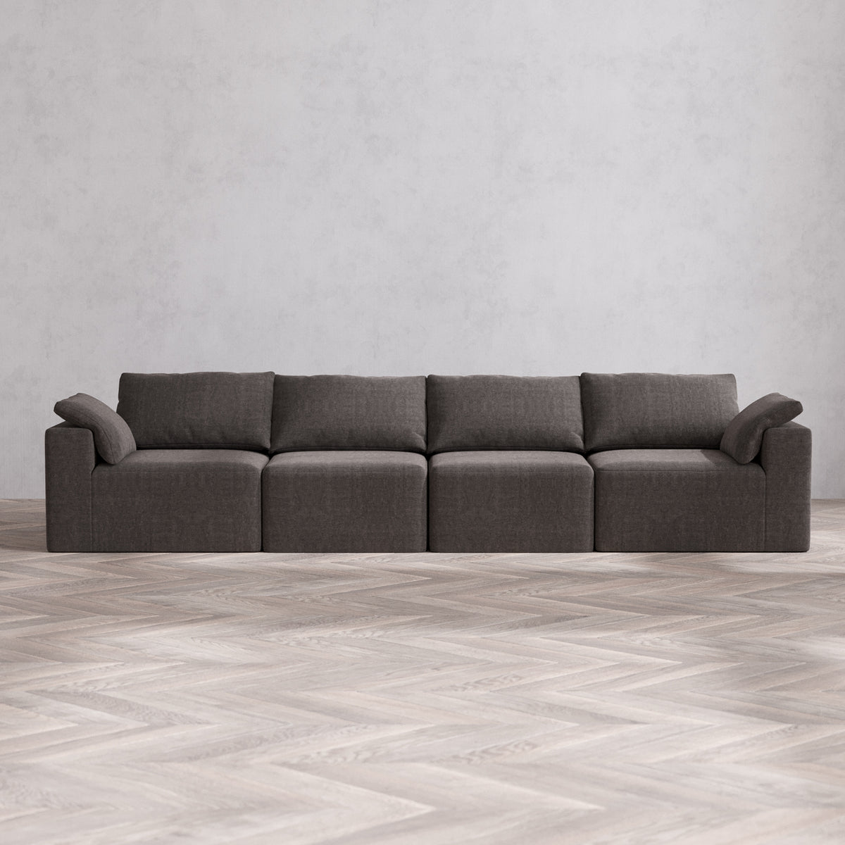 Modular Washable 4-Seater Cloud Sofa | Heirloom Velvet in Truffle – Diorama