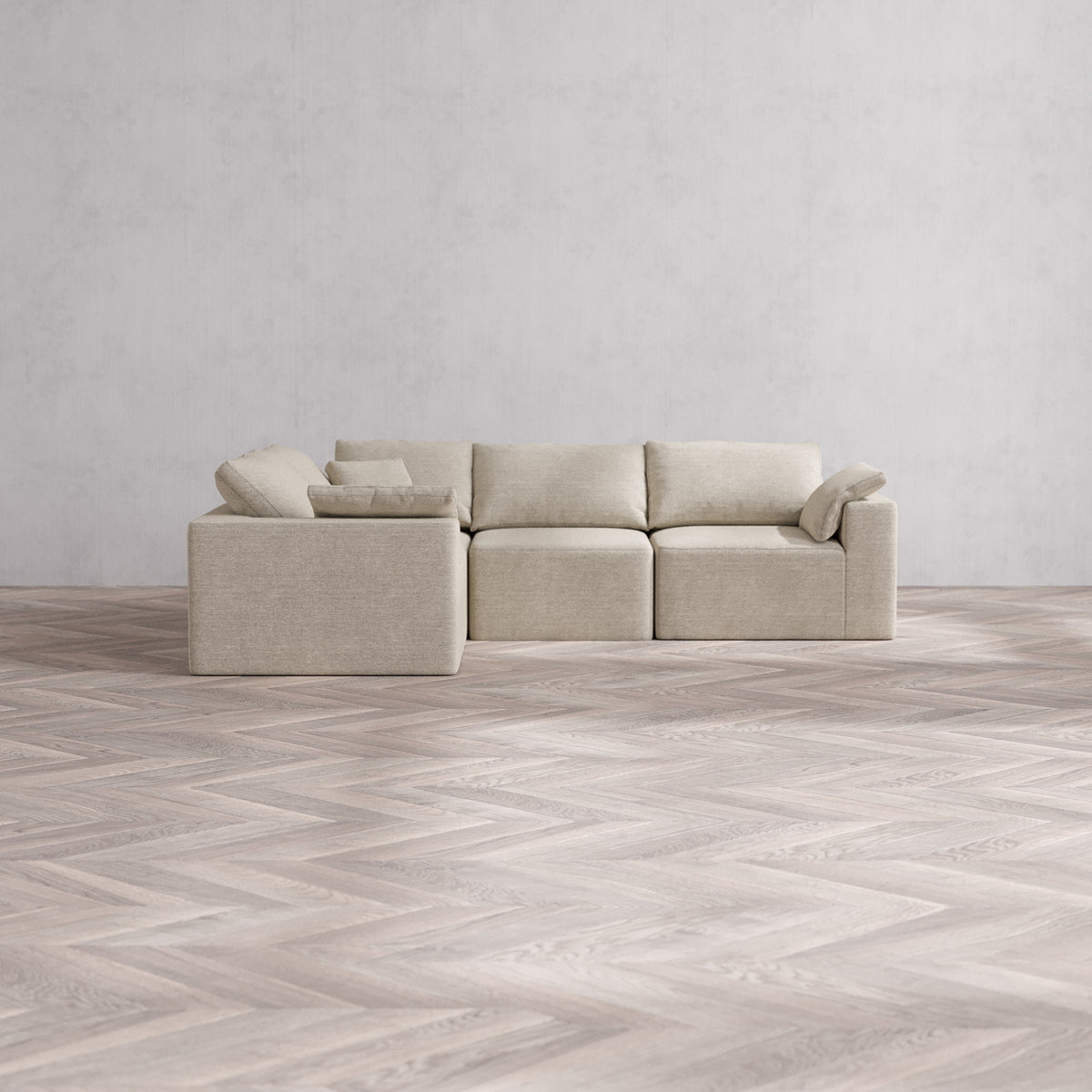 Slipcover Only - Modular Washable 4-Seater Corner Sectional Cloud Sofa ...