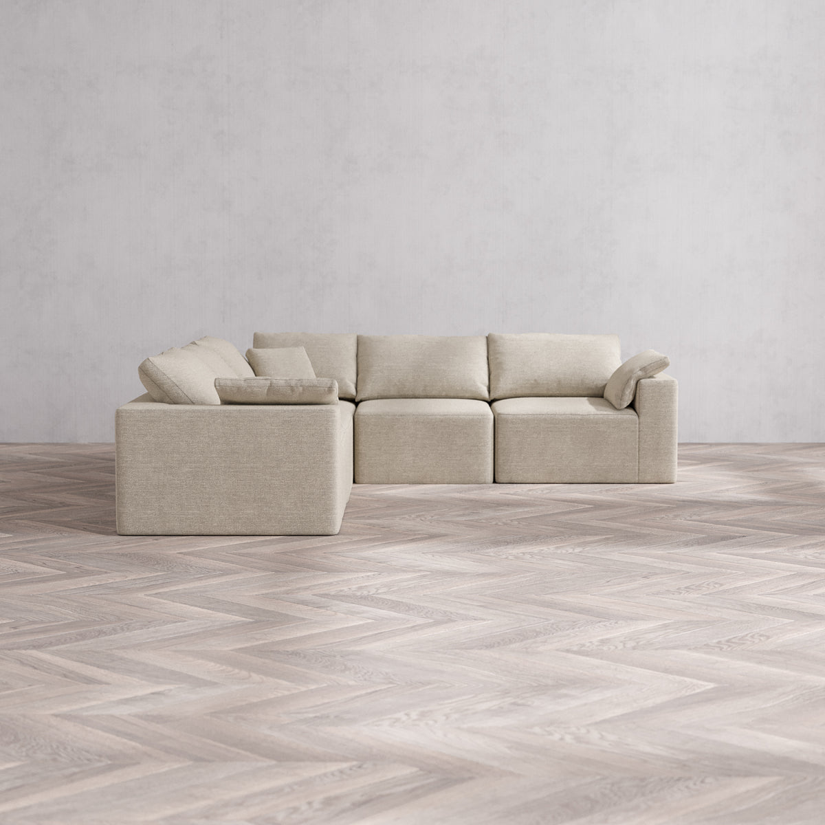 Slipcover Only - Modular Washable 5-Seater Corner Sectional Cloud Sofa ...