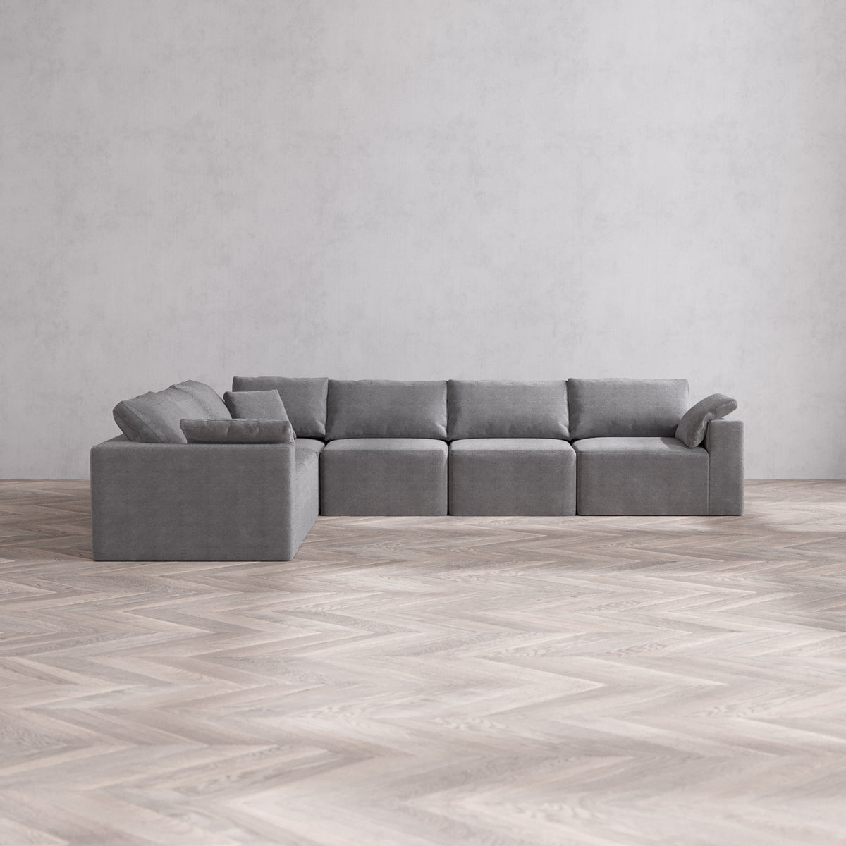 Slipcover Only - Modular Washable 6-Seater Corner Sectional Cloud Sofa ...