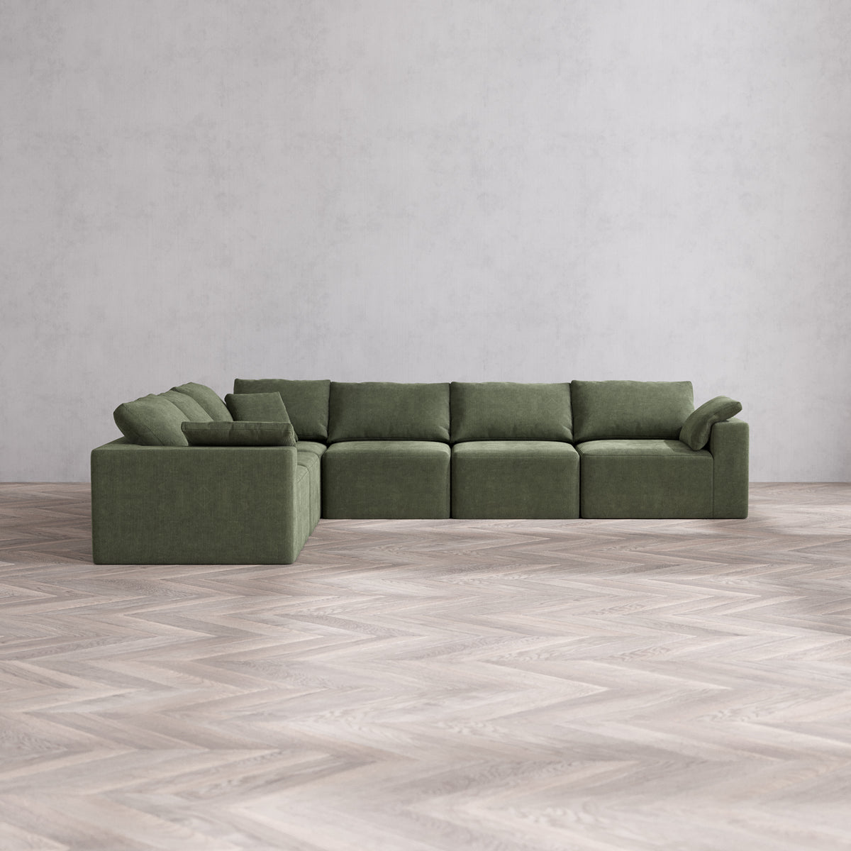 Slipcover Only - Modular Washable 6-Seater Corner Sectional Cloud Sofa ...