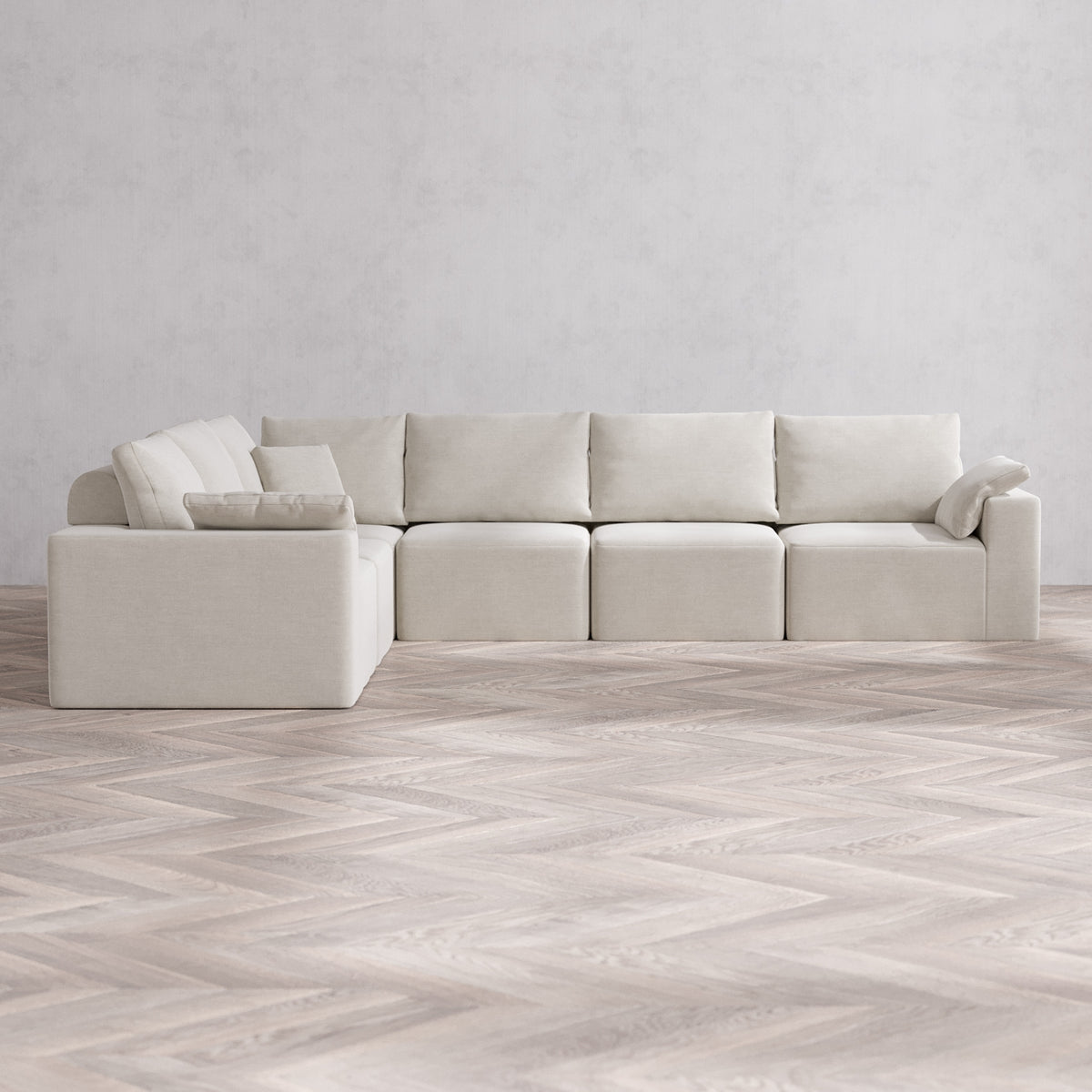 Modular Washable 6-Seater Corner Sectional Cloud + Bolster Sofa | Sati ...