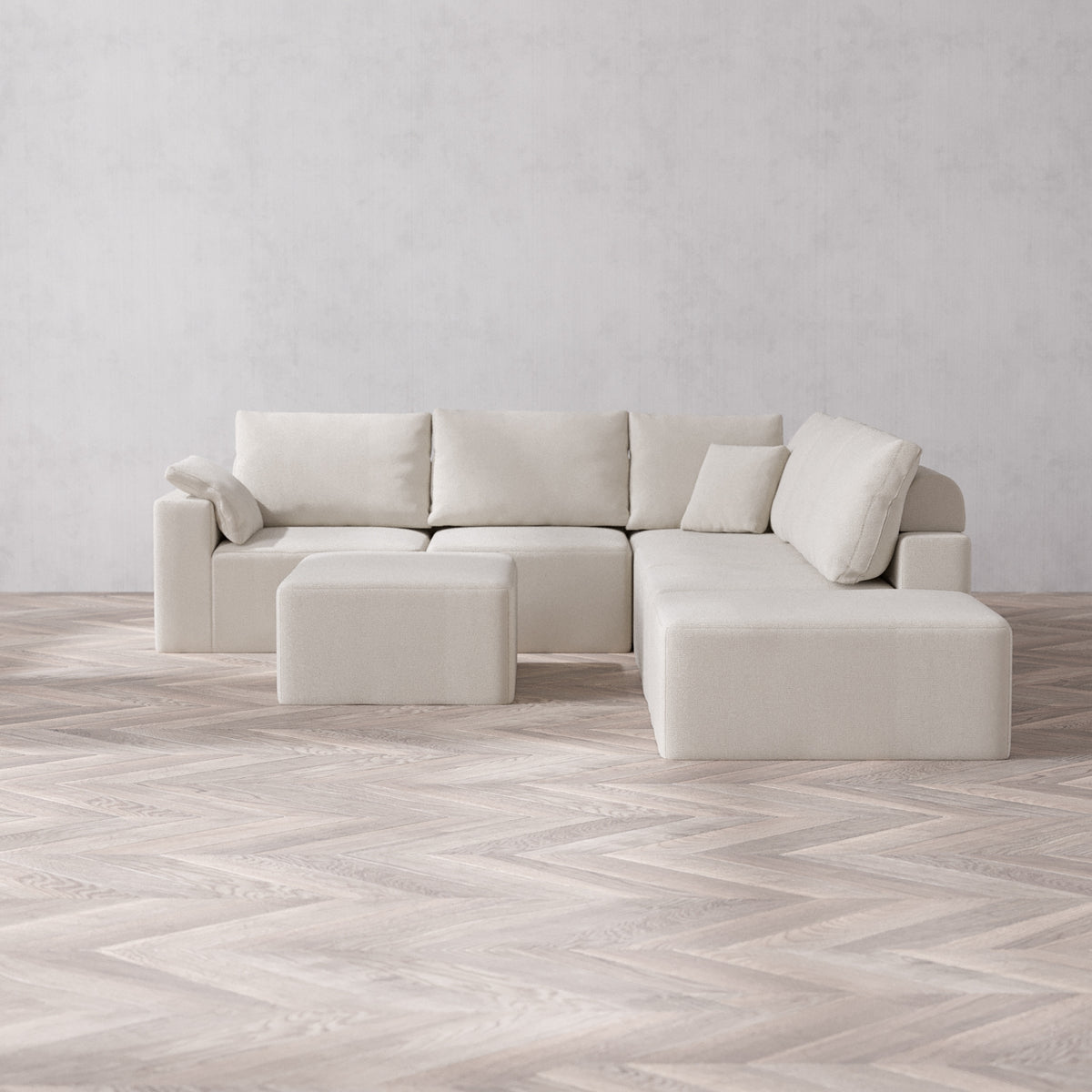 Slipcover Only - Modular Washable 6-Seater Open End Corner Sectional ...