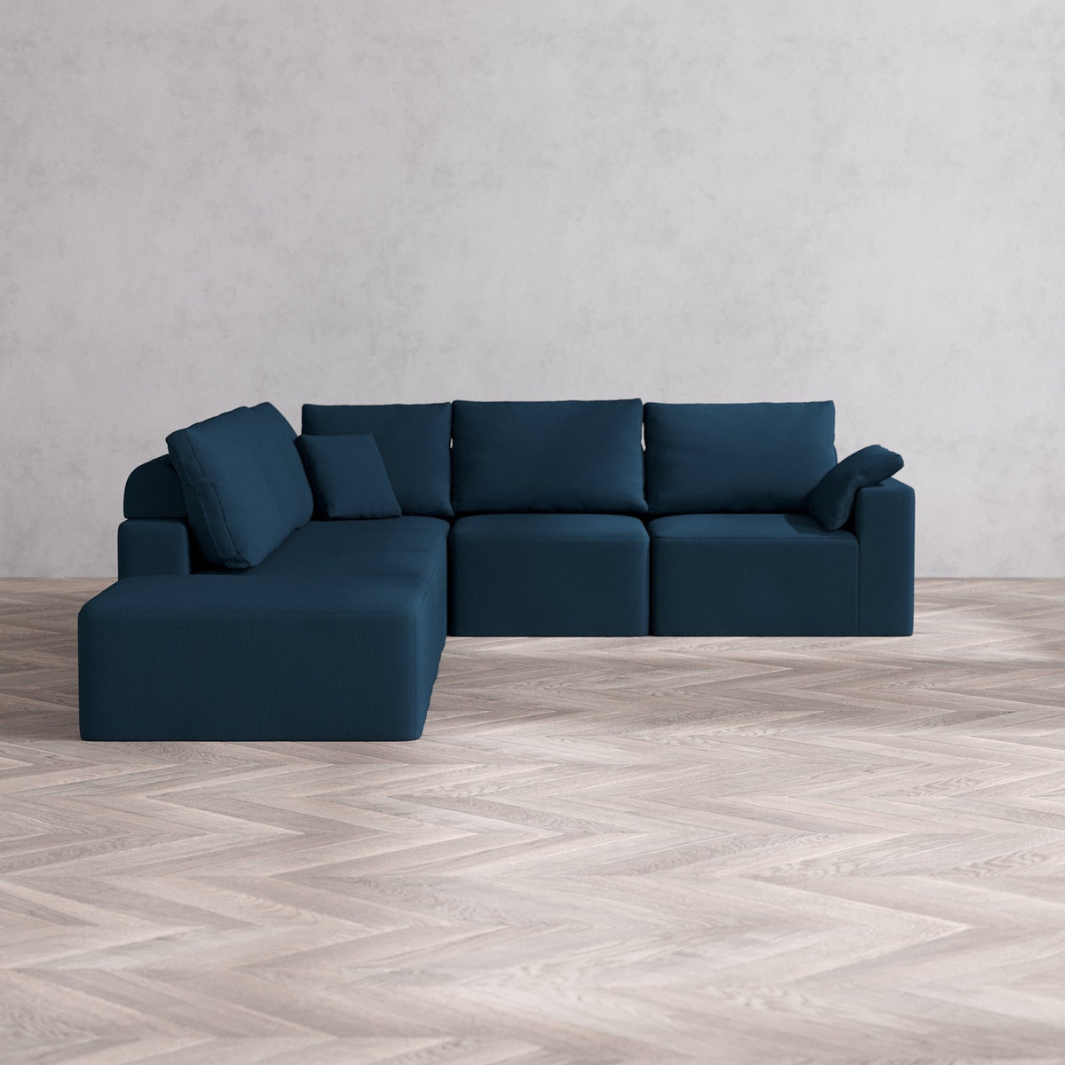 Modular Washable 6-Seater Open End Corner Sectional Cloud + Bolster So ...