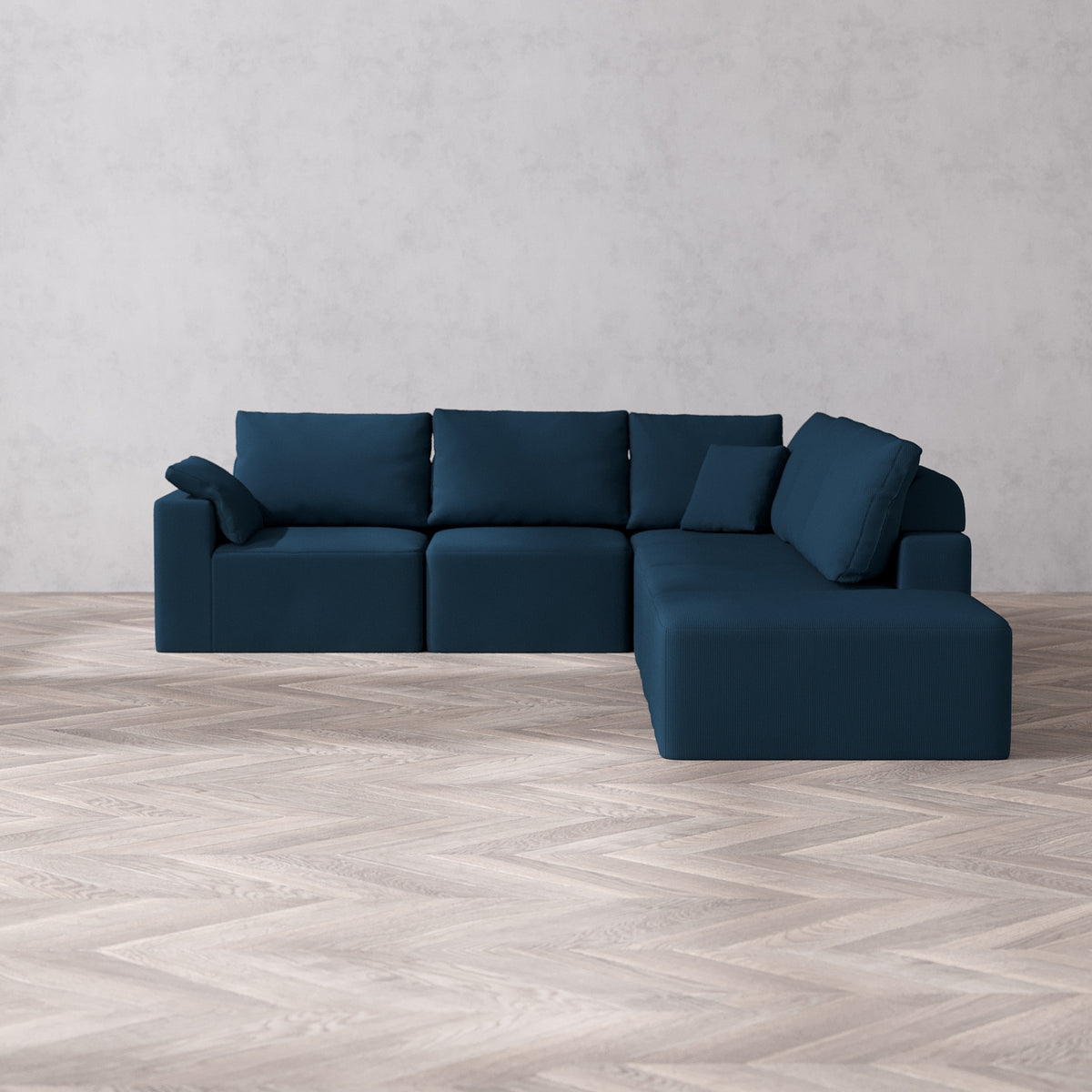 Modular Washable 6-Seater Open End Corner Sectional Cloud + Bolster So ...