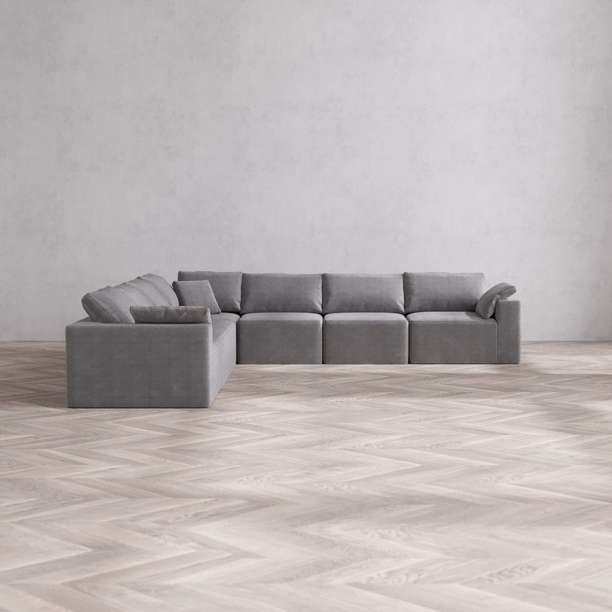 Slipcover Only - Modular Washable 7-Seater Corner Sectional Cloud Sofa ...