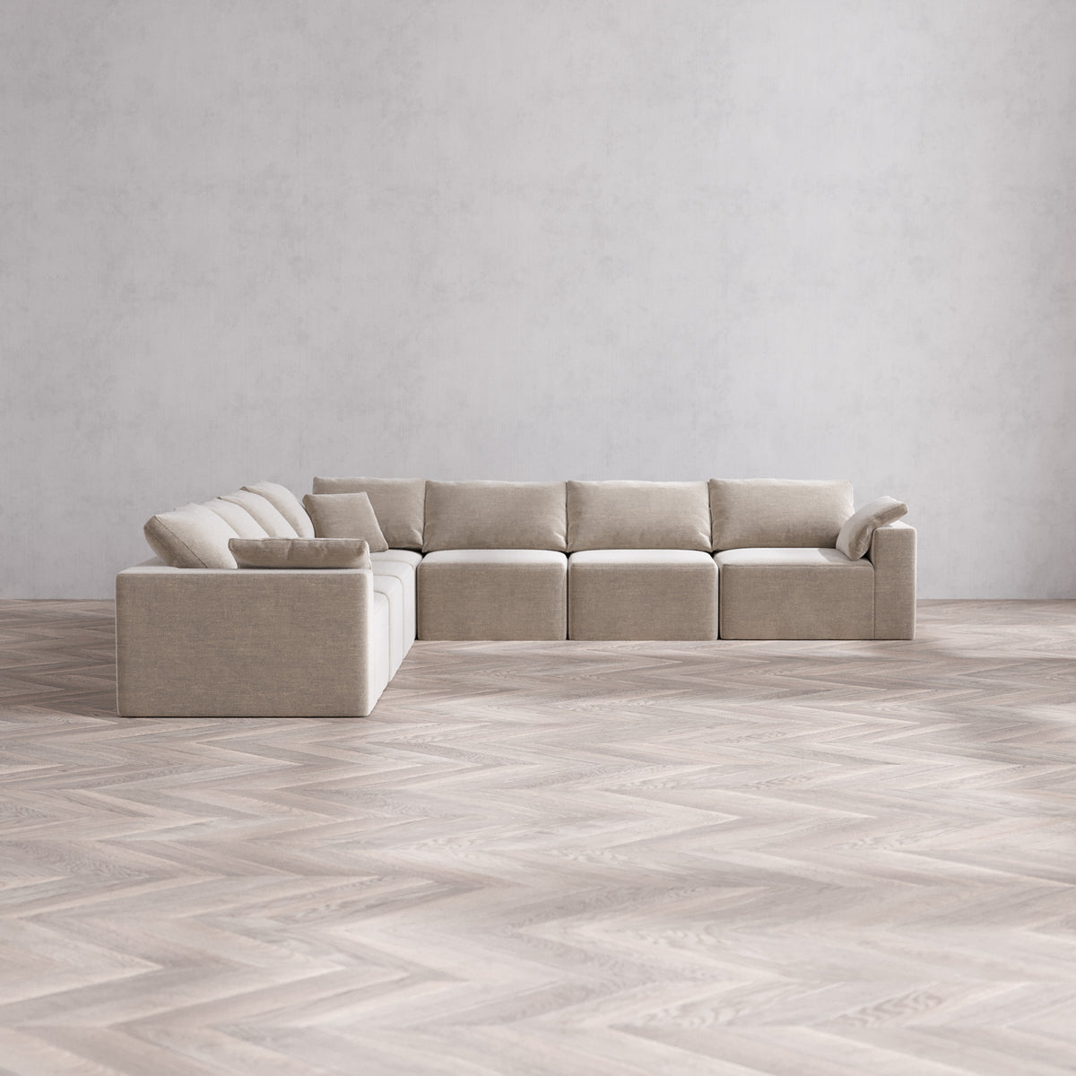Slipcover Only - Modular Washable 7-Seater Corner Sectional Cloud Sofa ...