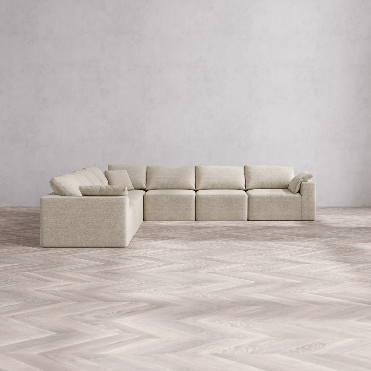 Slipcover Only - Modular Washable 7-Seater Corner Sectional Cloud Sofa ...