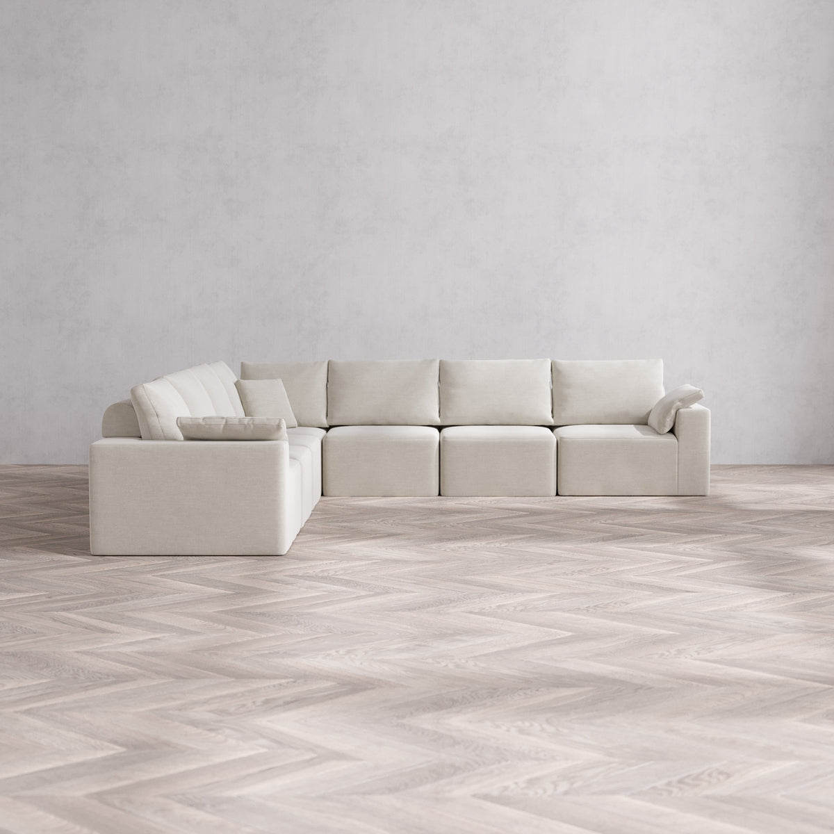 Slipcover Only - Modular Washable 7-Seater Corner Sectional Cloud + Bo ...