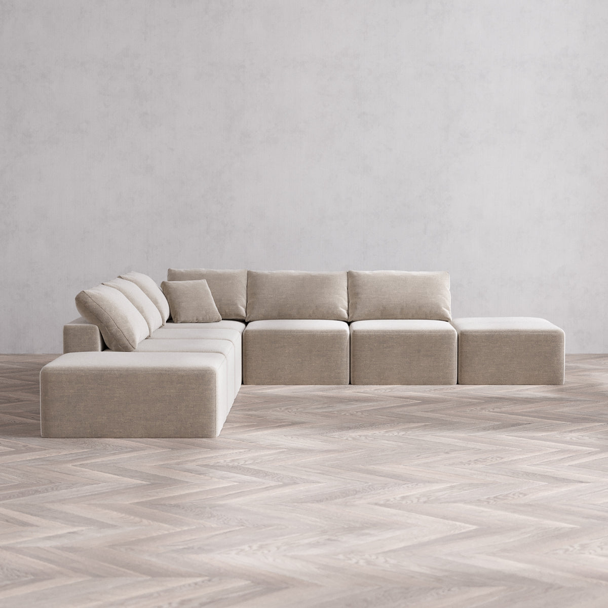 Modular Washable 7-Seater Open-Ends Corner Sectional Cloud Sofa | Sati ...