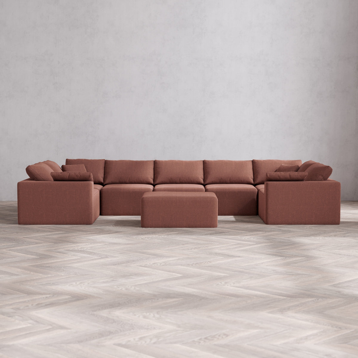Modular Washable 7-Seater U Sectional + Chaise Ottoman Cloud Sofa | He ...