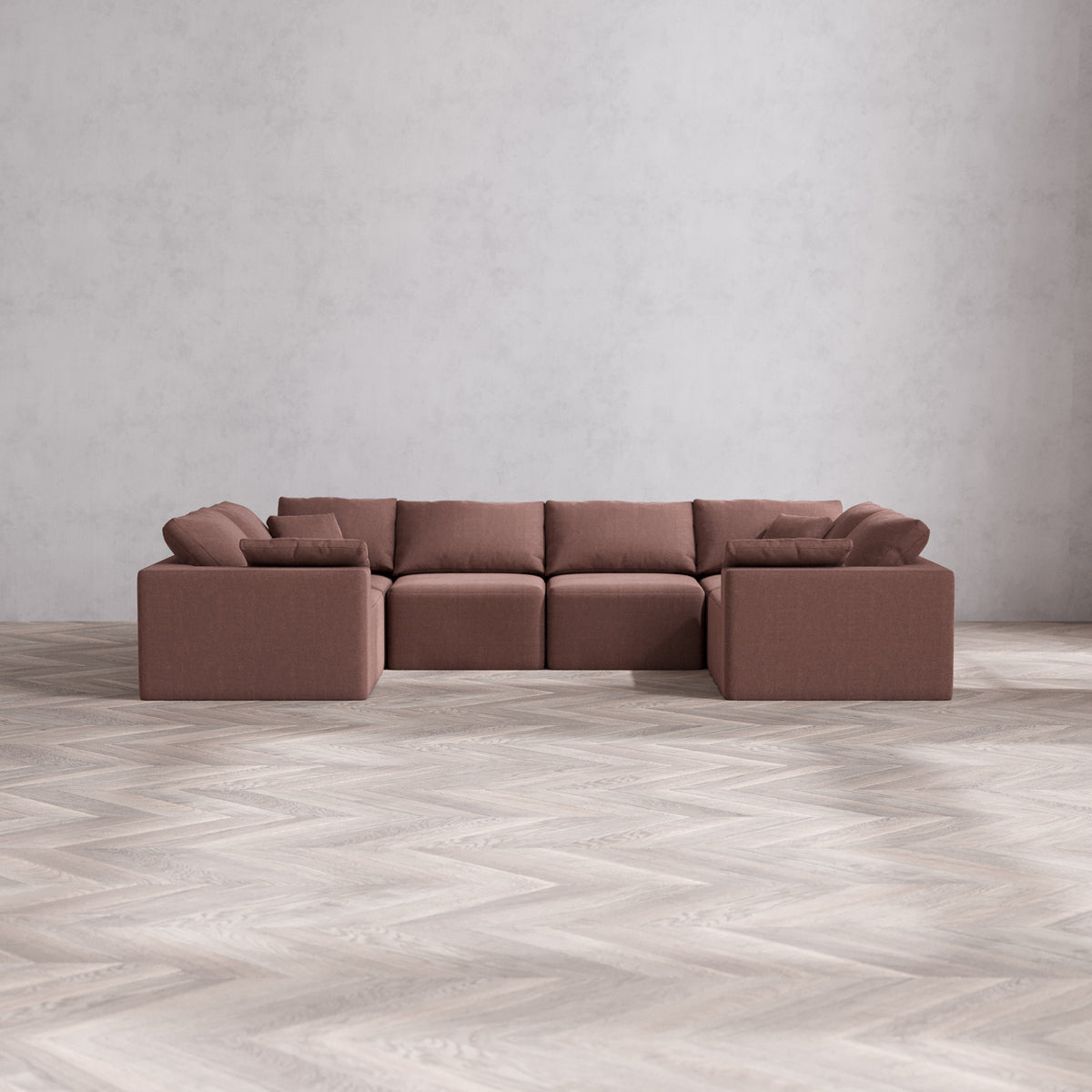 Slipcover Only - Modular Washable 6-Seater U Sectional Cloud Sofa in S ...