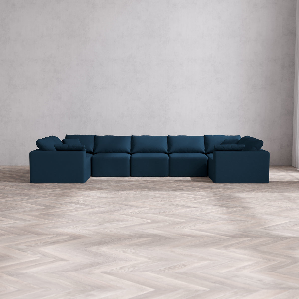 Slipcover Only - Modular Washable 7-Seater U Sectional Cloud Sofa in L ...
