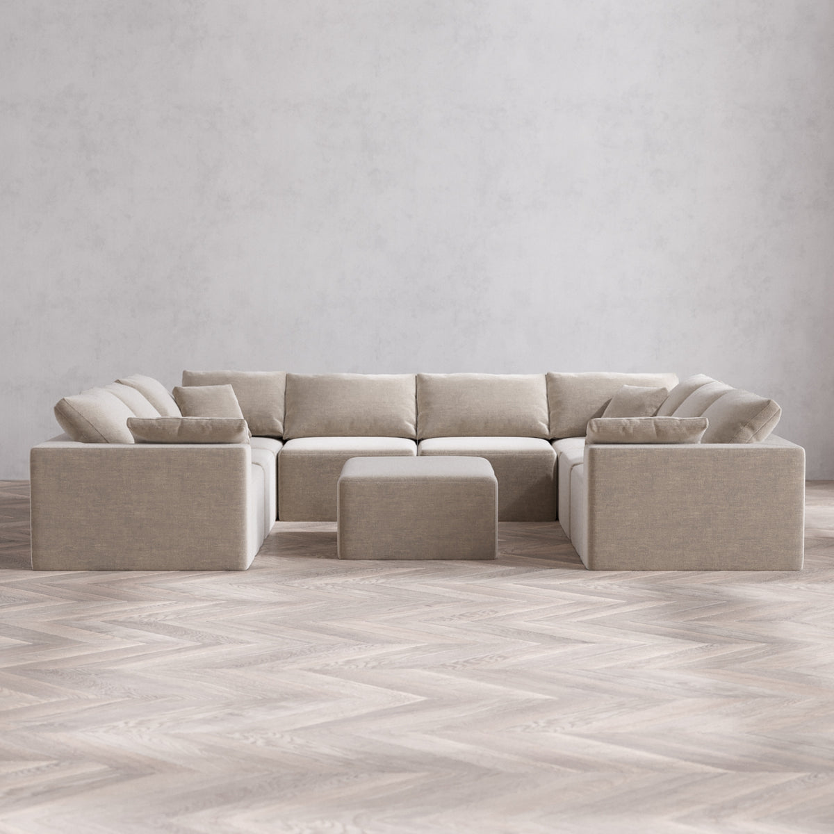 Modular Washable 8-Seater U Sectional + Chaise Ottoman Cloud Sofa | Sa ...