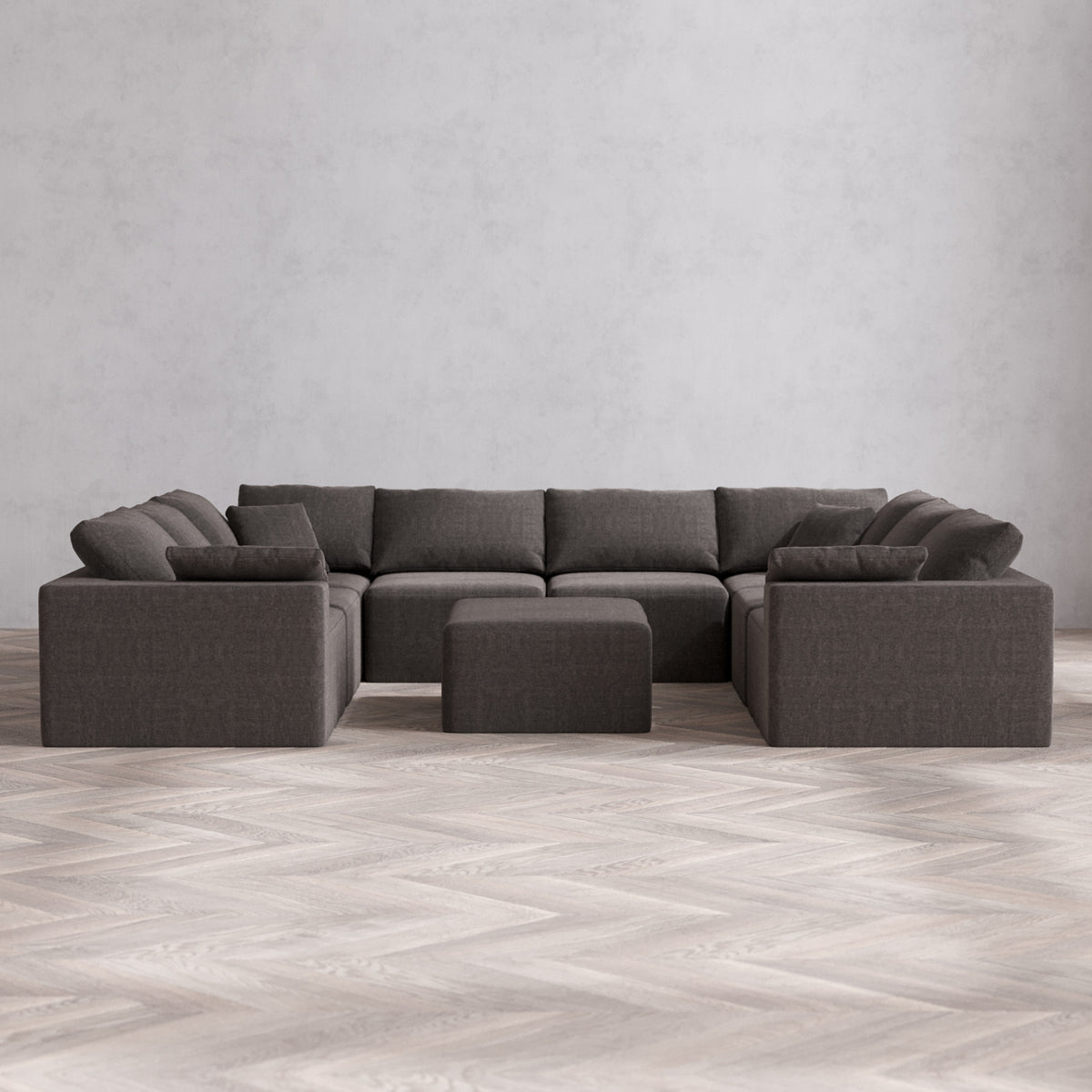 Modular Washable 8-Seater U Sectional + Chaise Ottoman Cloud Sofa | He ...