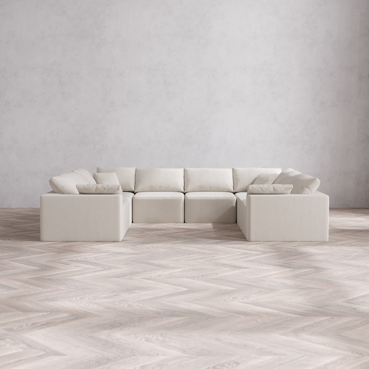 Slipcover Only - Modular Washable 8-Seater U Sectional Cloud Sofa in P ...