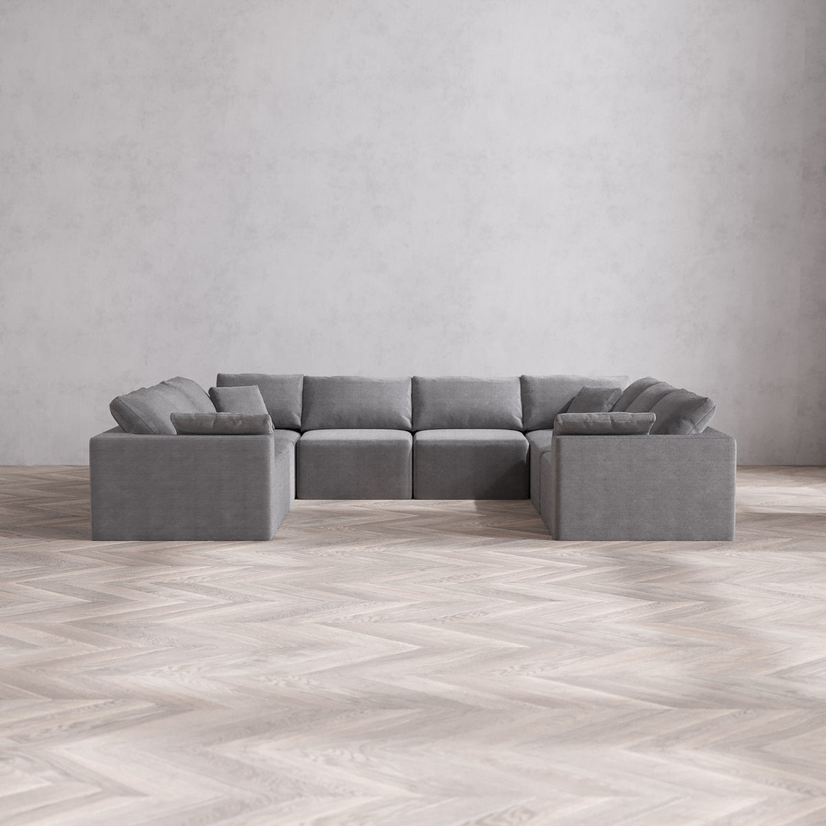 Slipcover Only - Modular Washable 8-Seater U Sectional Cloud Sofa in S ...