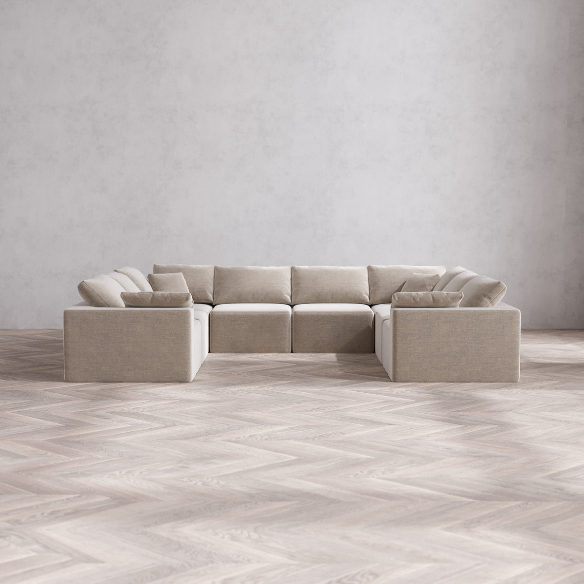 Slipcover Only - Modular Washable 8-Seater U Sectional Cloud Sofa in C ...