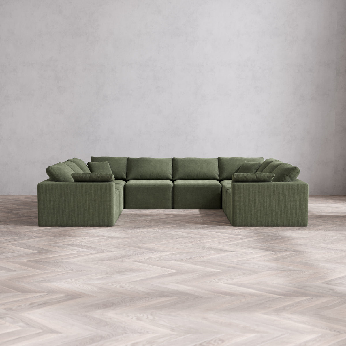 Slipcover Only - Modular Washable 8-Seater U Sectional Cloud Sofa in J ...